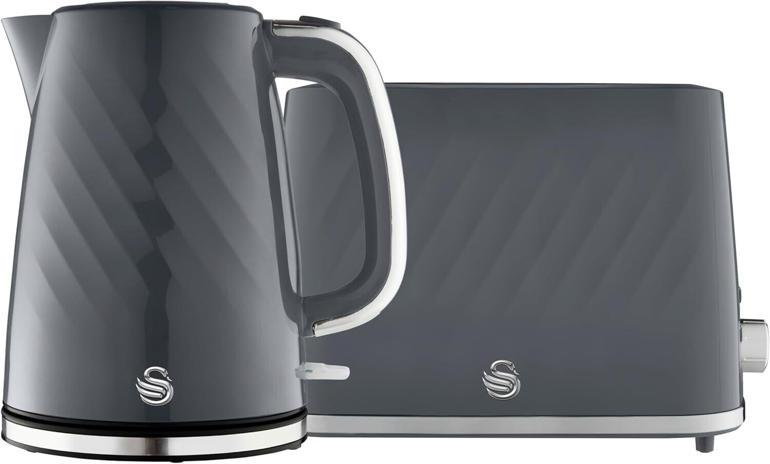 Swan Windsor Grey 1.7L Kettle & 2 Slice Toaster Matching Set