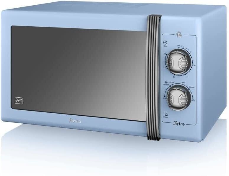 Swan Retro Blue 25L 900W Manual Microwave SM22070LBLN Retro Microwave