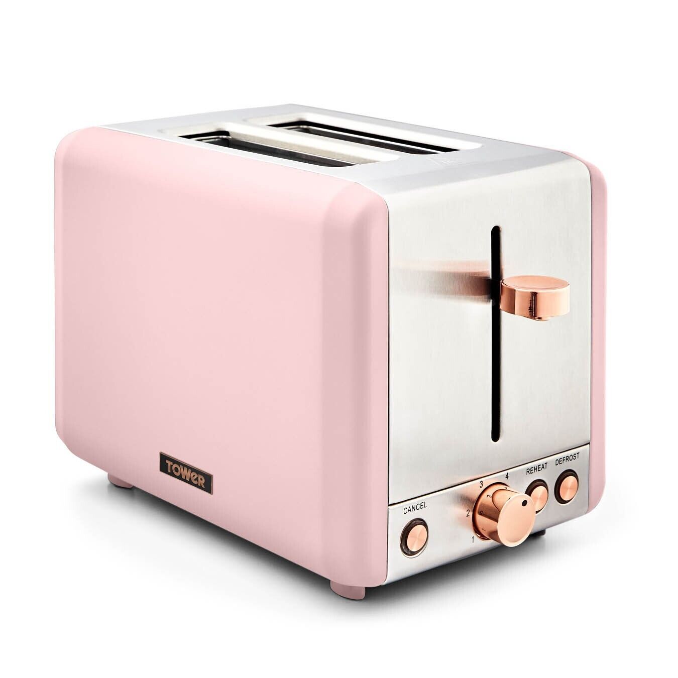 Tower Cavaletto 2 Slice Toaster in Pink & Rose Gold T20036PNK