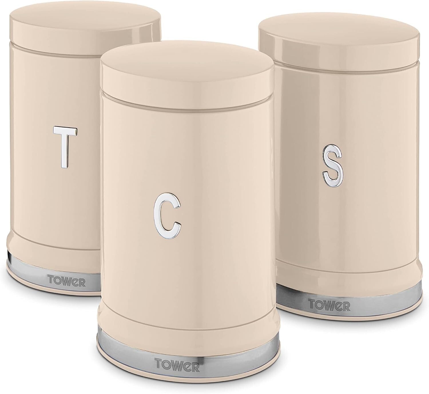 Tower Belle Chantilly Cream Tea Coffee Sugar Canisters Set T826171CHA