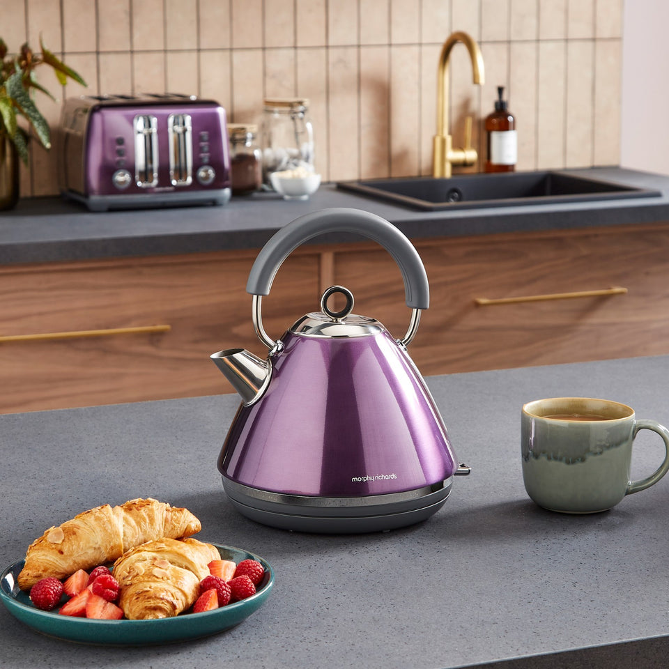 Morphy Richards Accents Purple Kettle & 4 Slice Toaster Bundle Set