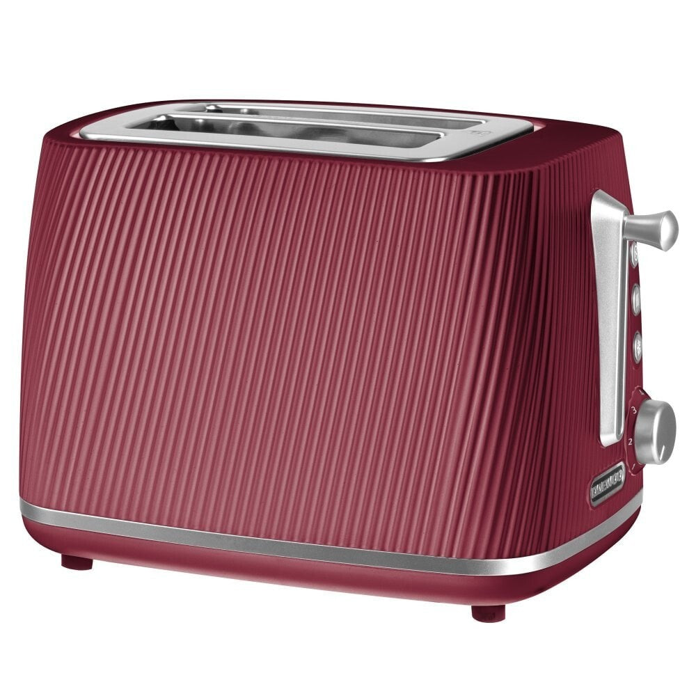 Daewoo Cascade 2 Slice Toaster Ruby Red Ribbed Texture Design