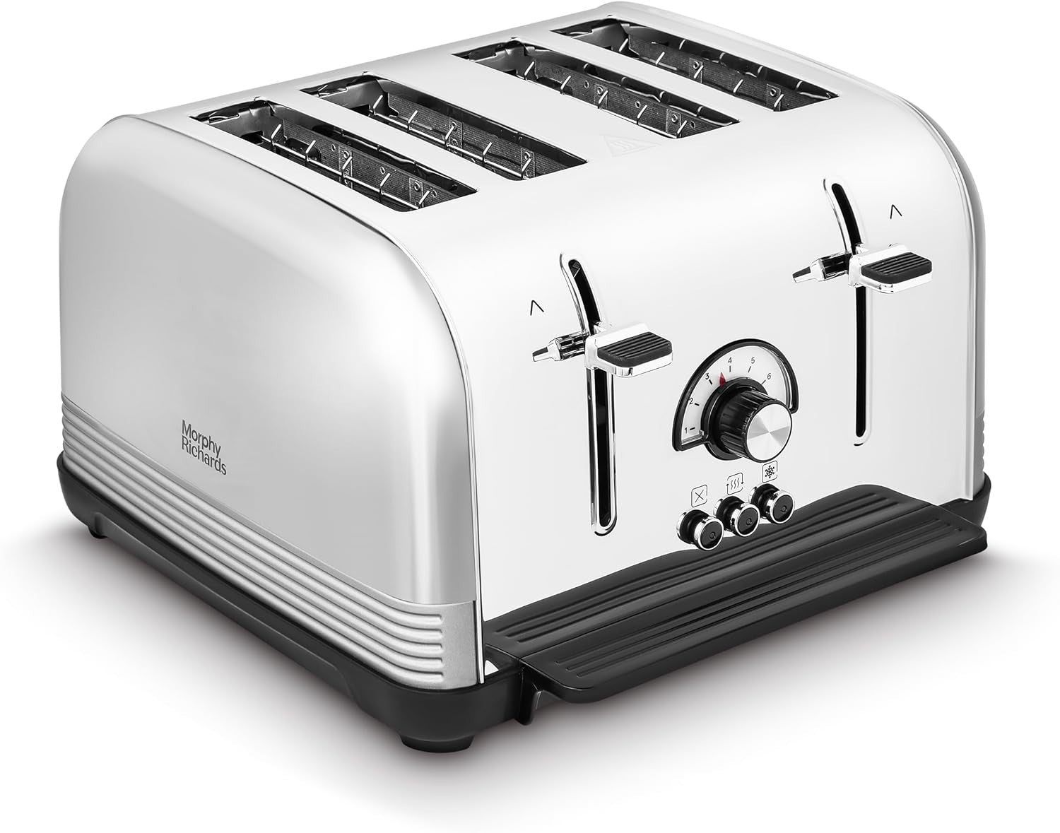Morphy Richards Venture Silver 4 Slice Toaster Retro Design 240333