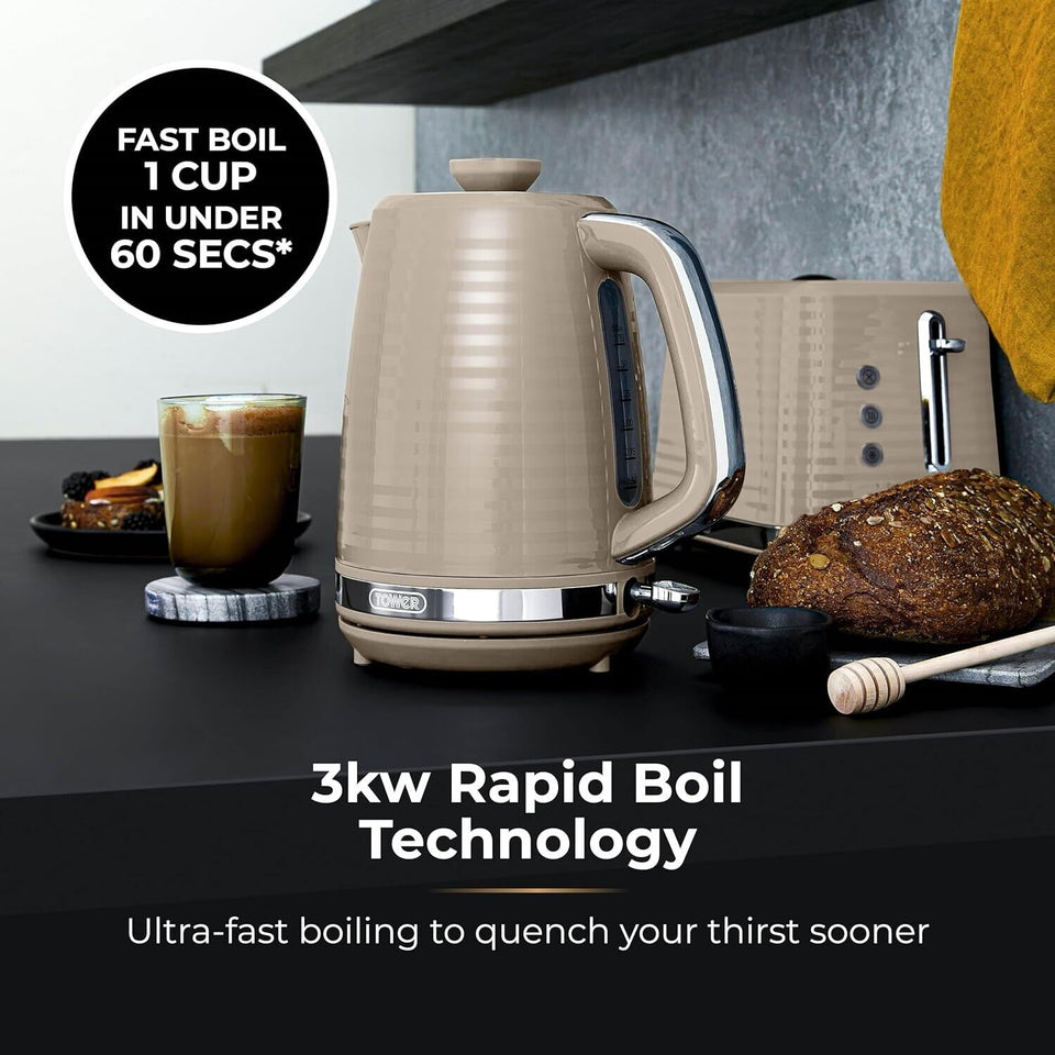 Tower Saturn Latte Kettle 2 Slice Toaster & Microwave Matching Set