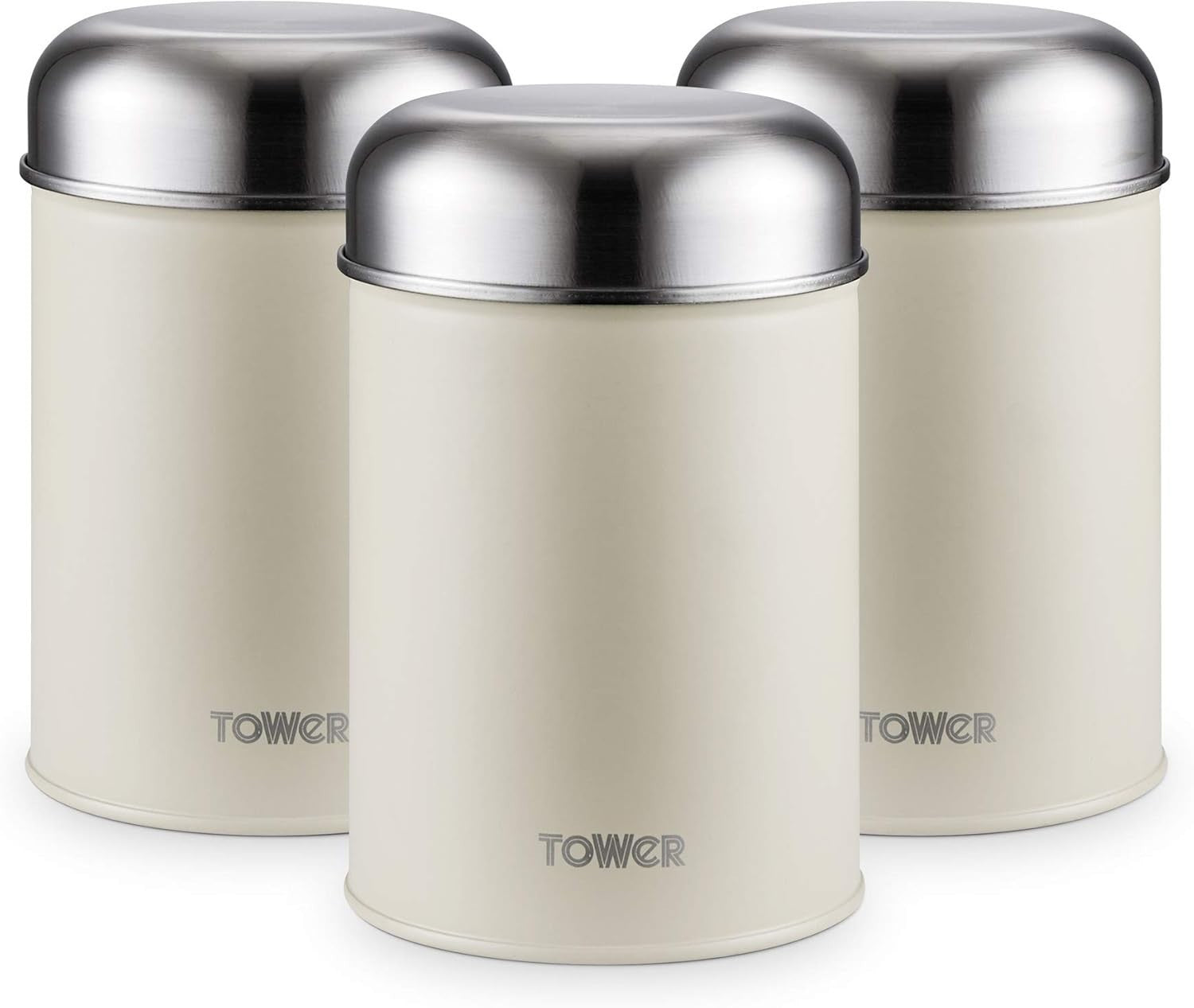 Tower Infinity Tea Coffee Sugar Canisters Set PebbleStorage T826101PEB