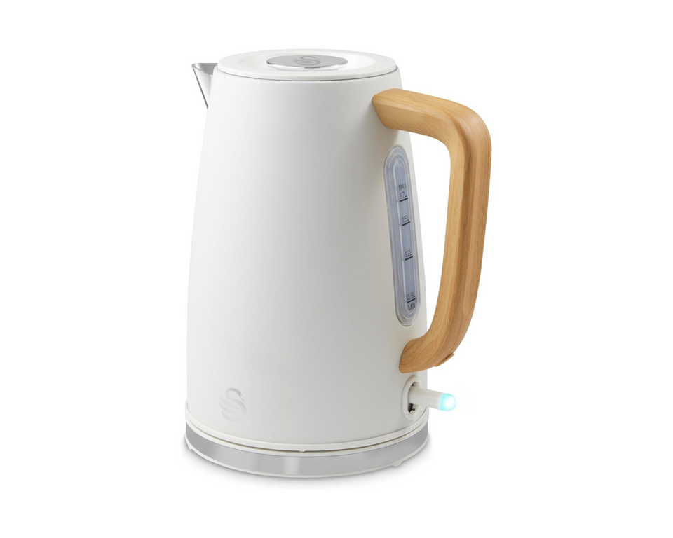 Swan Fjord Jug Kettle White Scandi Design Wooden Accents SK19024WHT