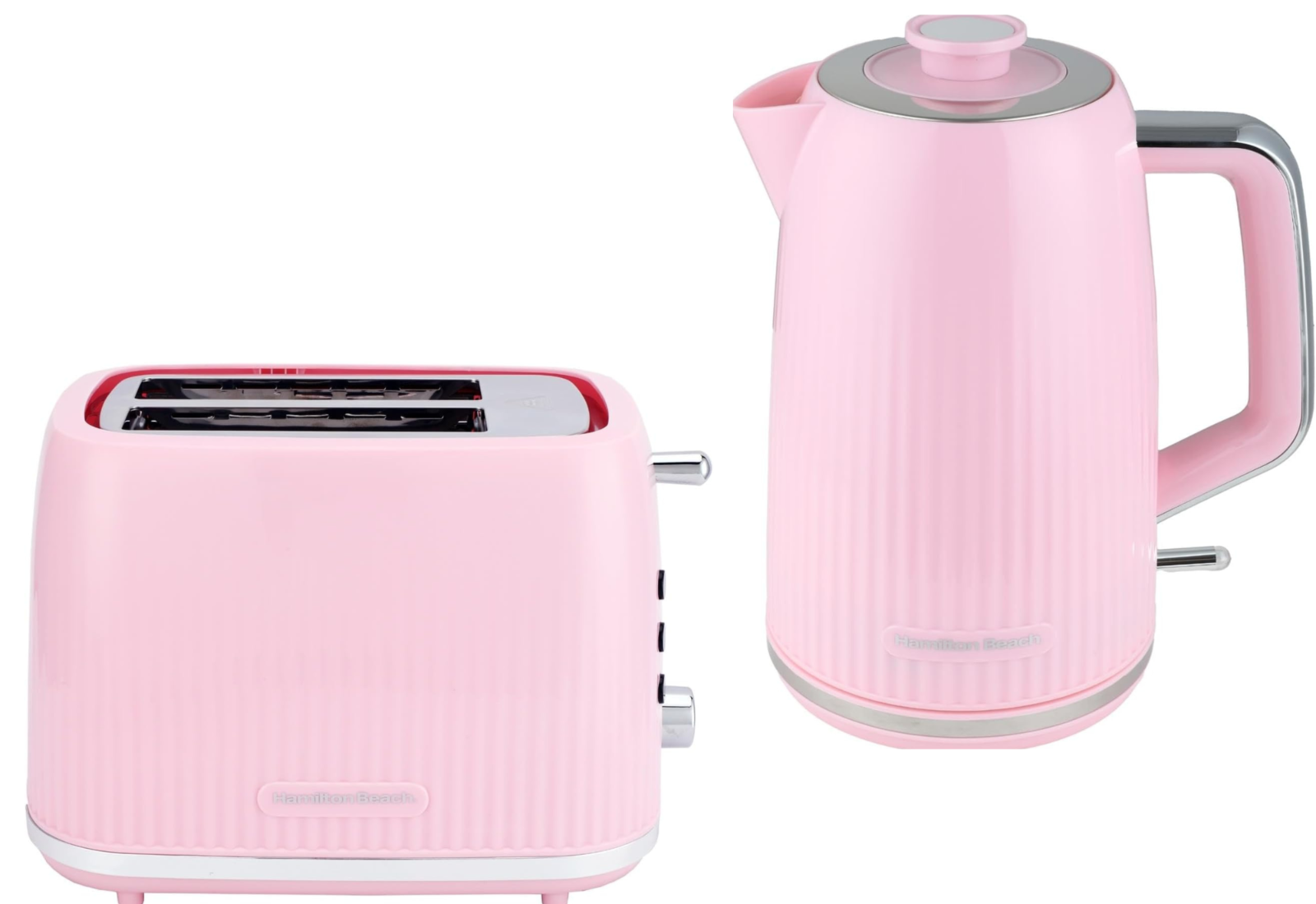 Hamilton Beach Miami Flamingo Pink Kettle & 2 Slice Toaster Set