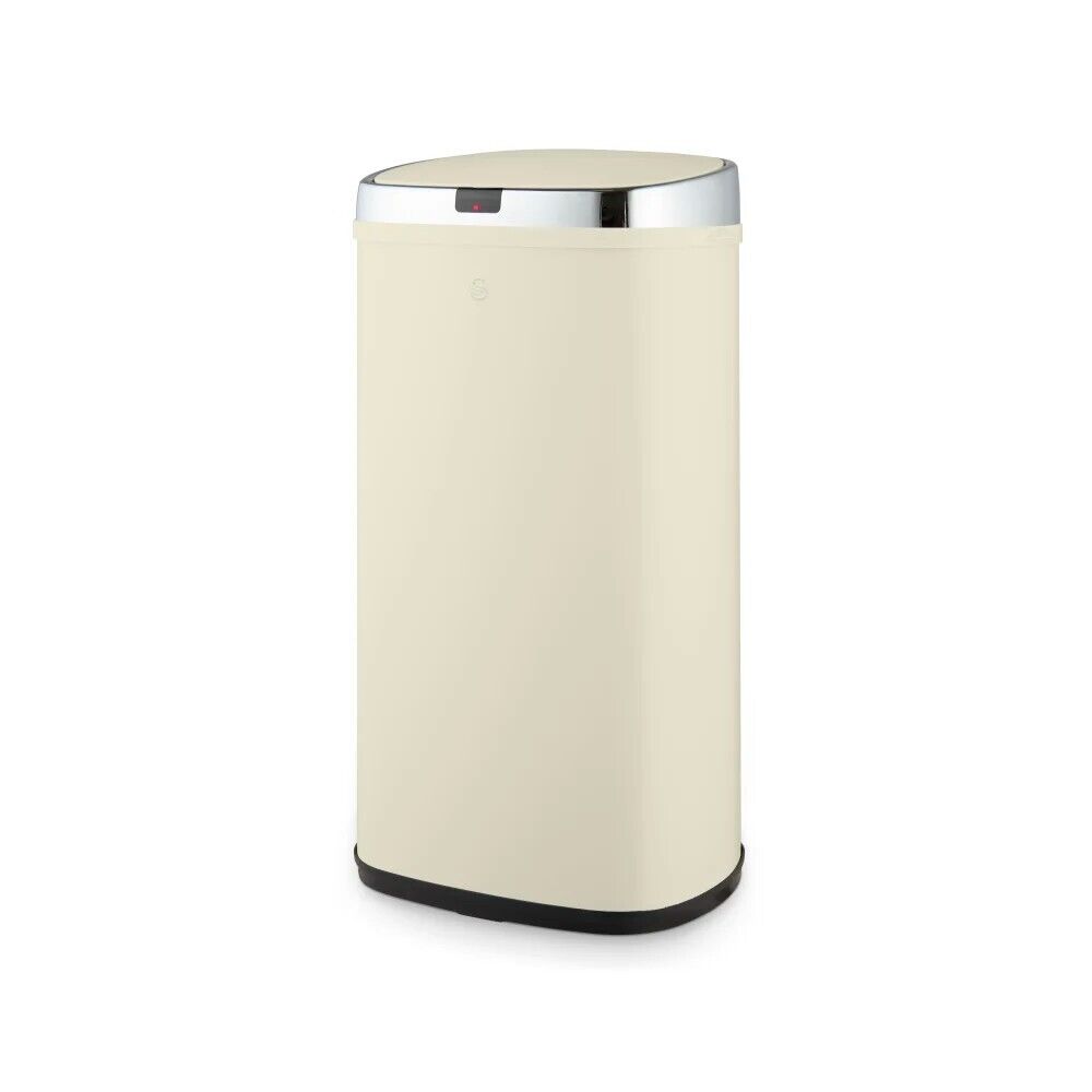 Swan Townhouse 42L Square Sensor Bin Cream Kitchen Bin SWKA4517CN