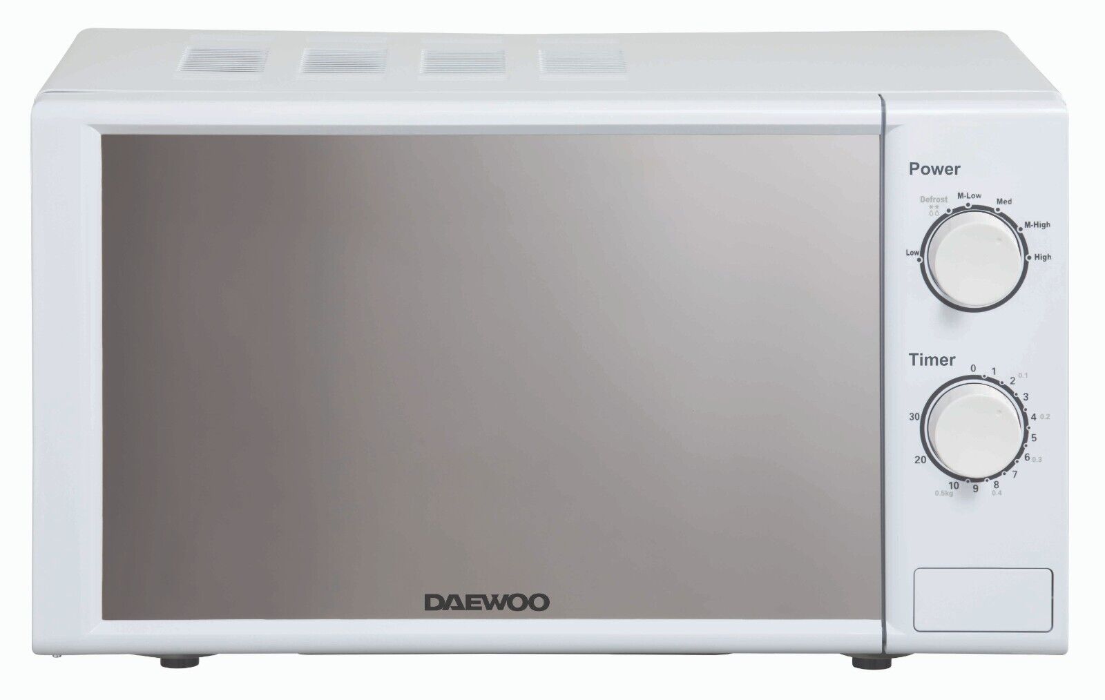 Daewoo White 800W 20L Manual Microwave Oven SDA2084GE 3 Year Warranty