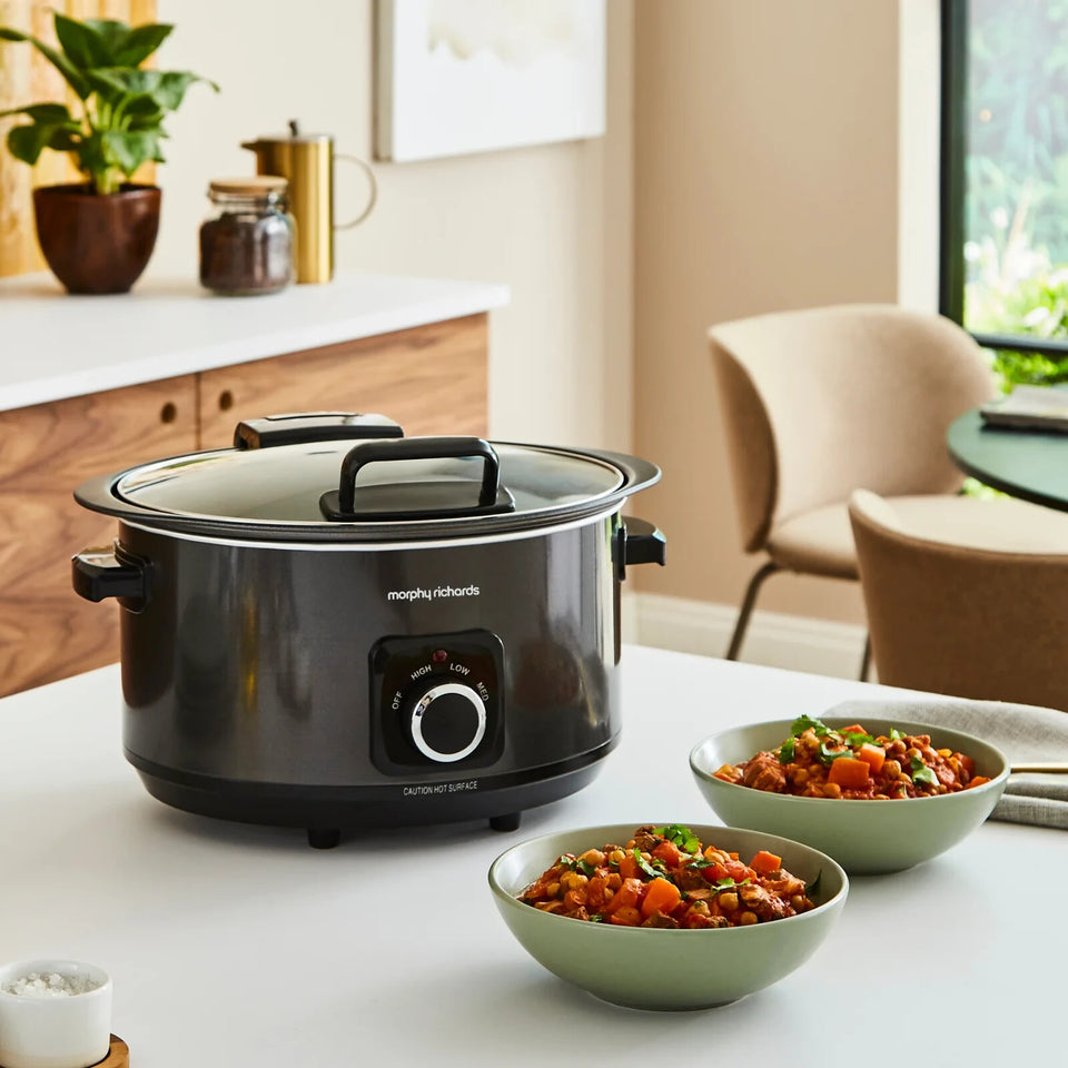 Morphy Richards 6.5L Sear & Stew Hinged Lid Slow Cooker Black 461020