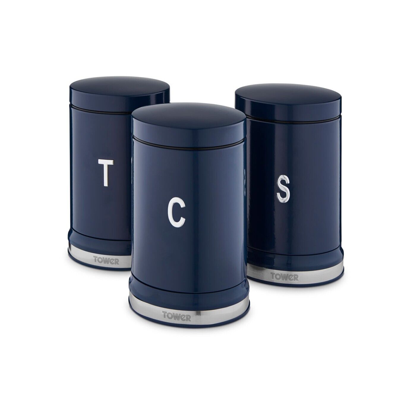 Tower Belle Midnight Blue Tea Coffee Sugar Canisters Set T826171MNB