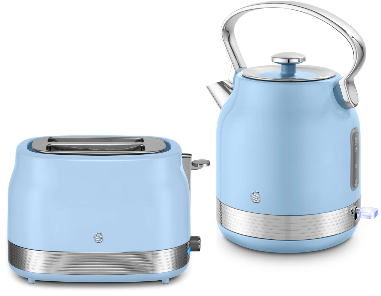 Swan Retro Revive Blue StoveTop Design Kettle & 2 Slice Toaster Set