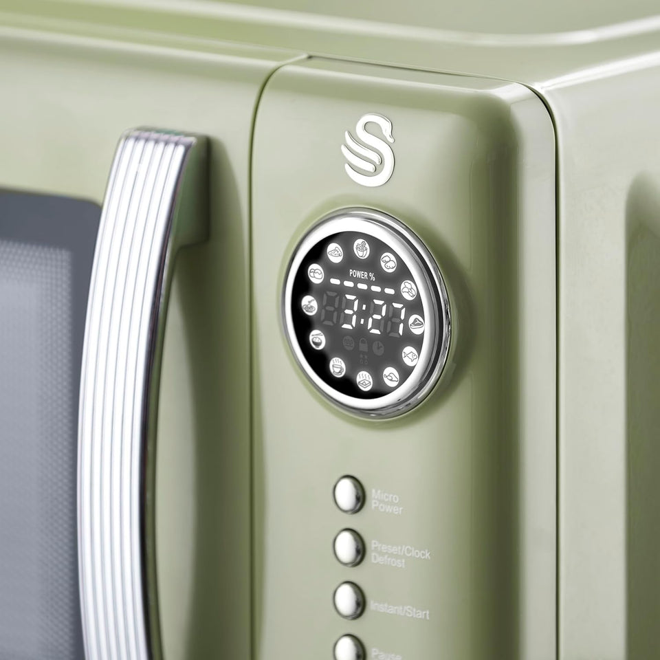 Swan Retro Revive Green Jug Kettle 4 Slice Toaster Microwave Set