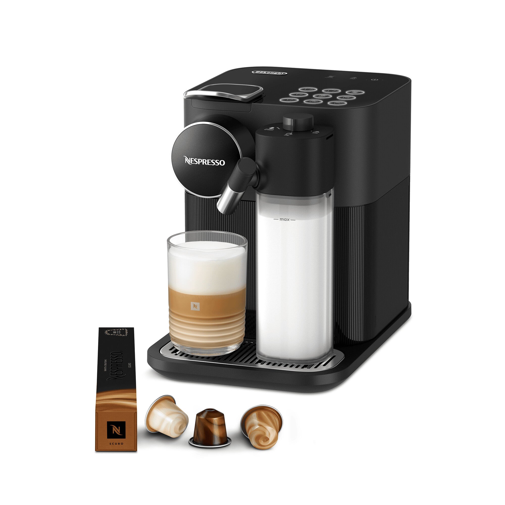 Nespresso Gran Lattissima Pod Coffee Machine Shadow Black EN640.B