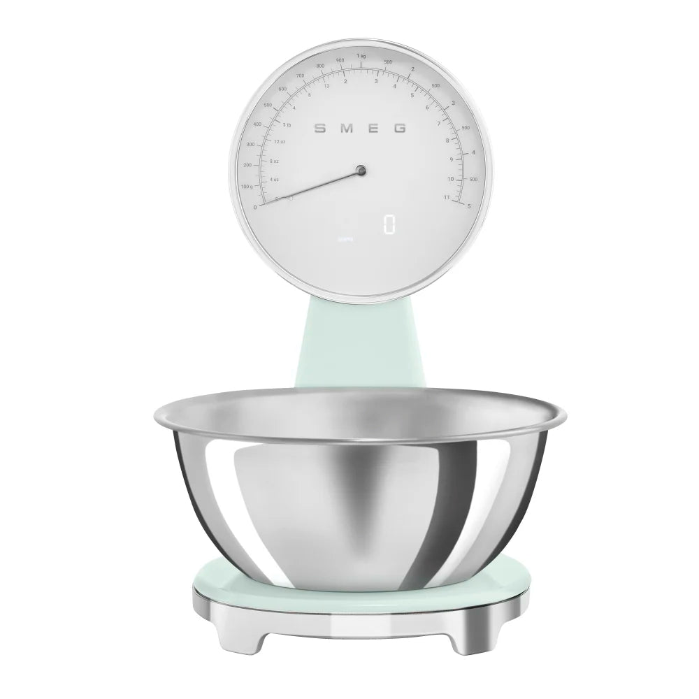 Smeg Retro Kitchen Scales in Pastel Green Analogue & Digital KSF01PGWW