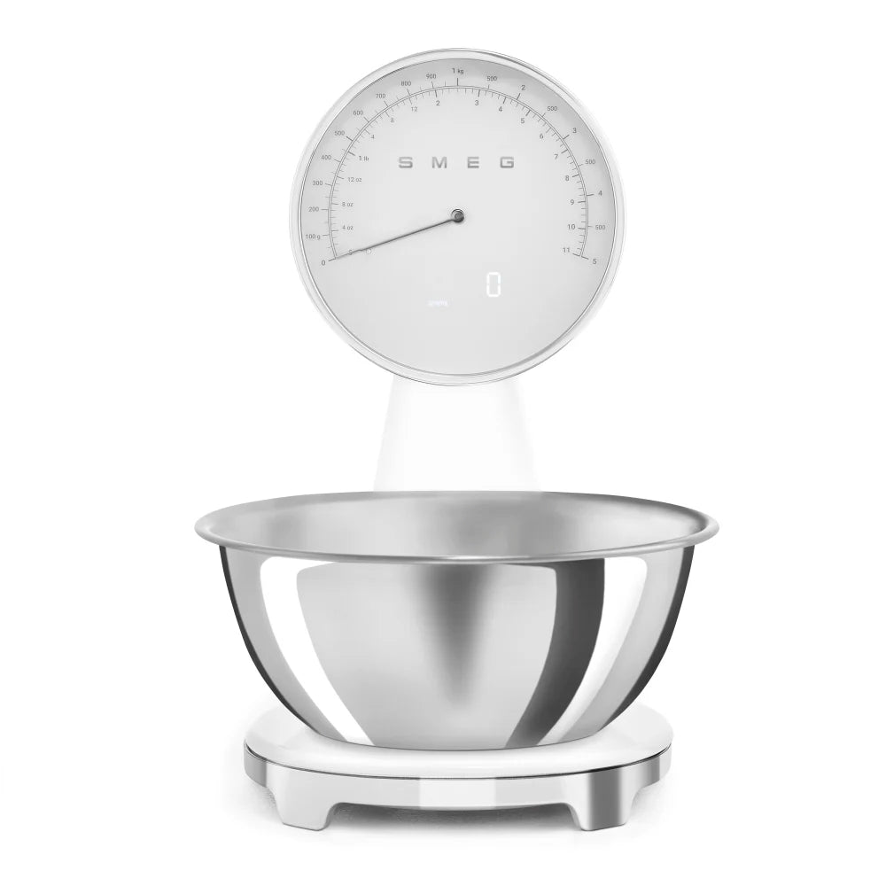 Smeg Retro Kitchen Scales in White. Analogue & Digital KSF01WHWW