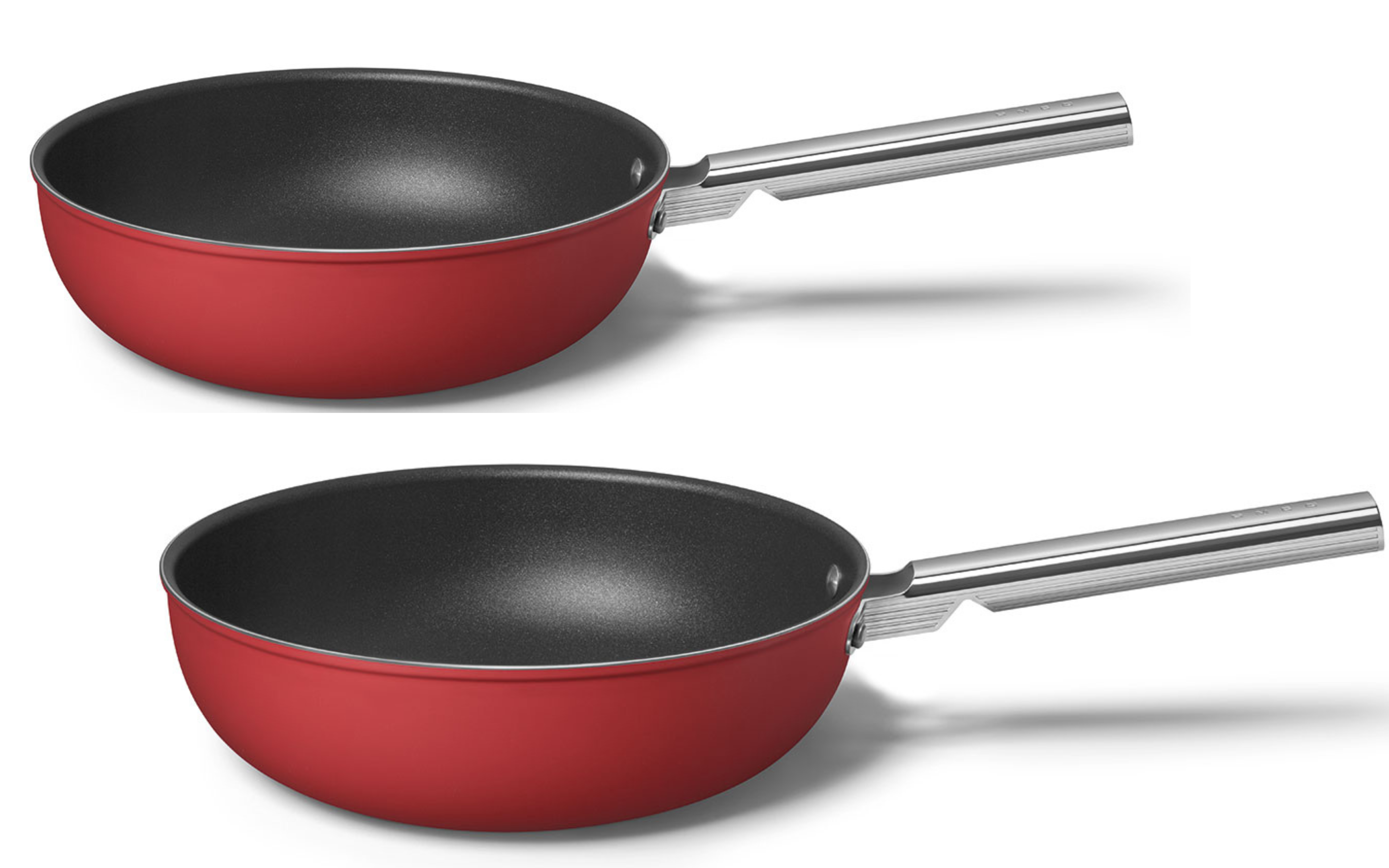 Smeg Cookware Frying Pan Bundle Set RED with 28cm & 30cm Frying Pans