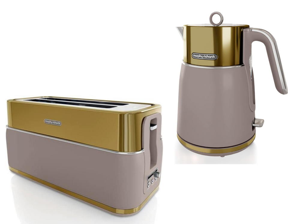 Morphy Richards Gold Signature Opulent Jug Kettle & 4 Slice Toaster
