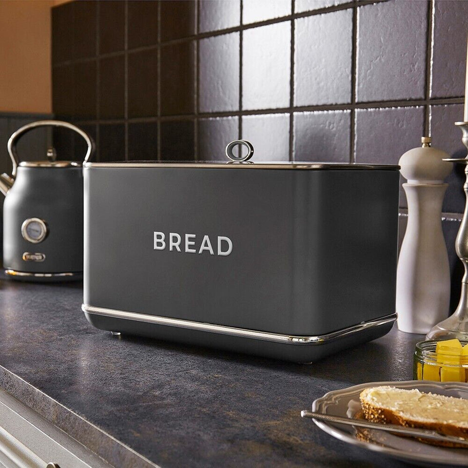 Tower Renaissance Grey Bread Bin Canisters Stylish Matching Kitchen St