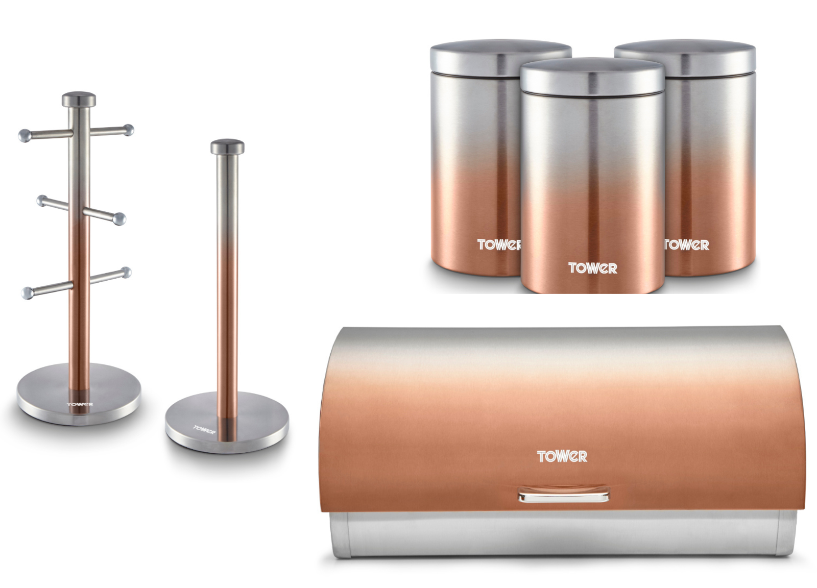 Tower Ombre Bread Bin Canisters Mug Tree & Towel Pole Kitchen Storage
