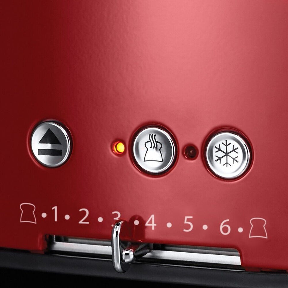 Russell Hobbs Retro Red Temperature Dial Kettle & 4 Slice Toaster
