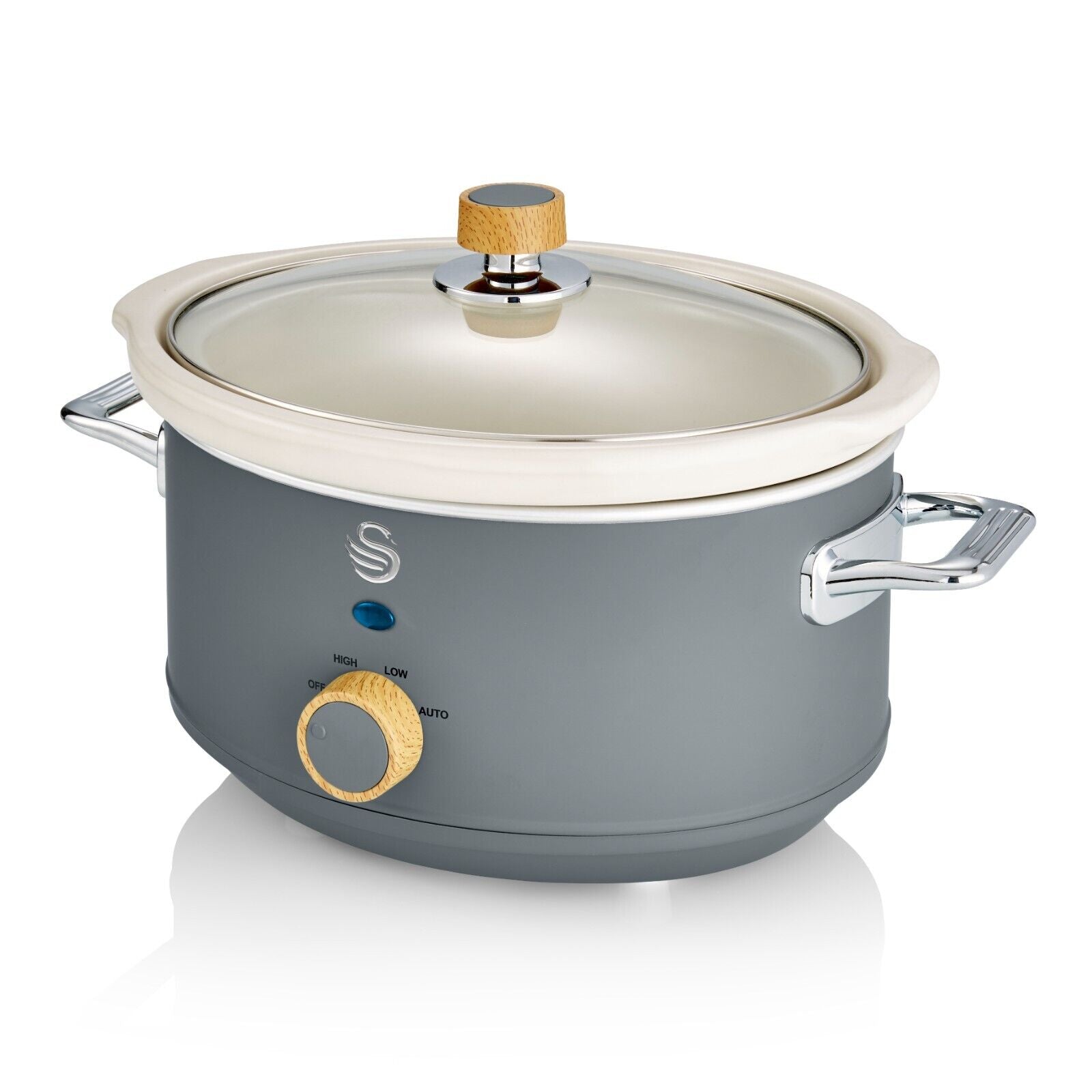 Swan Nordic Grey Slow Cooker Scandi Design 3.5L Capacity SF17021GRYN