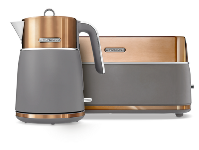 Morphy Richards Signature Opulent Jug Kettle & 4 Slice Toaster Copper