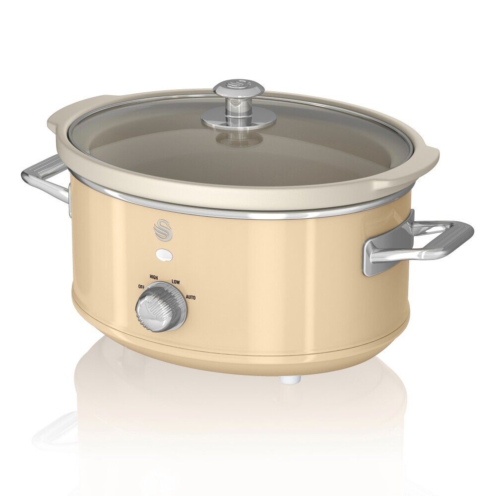 Swan Retro Cream 3.5L Slow Cooker Large Capacity SF17021CN